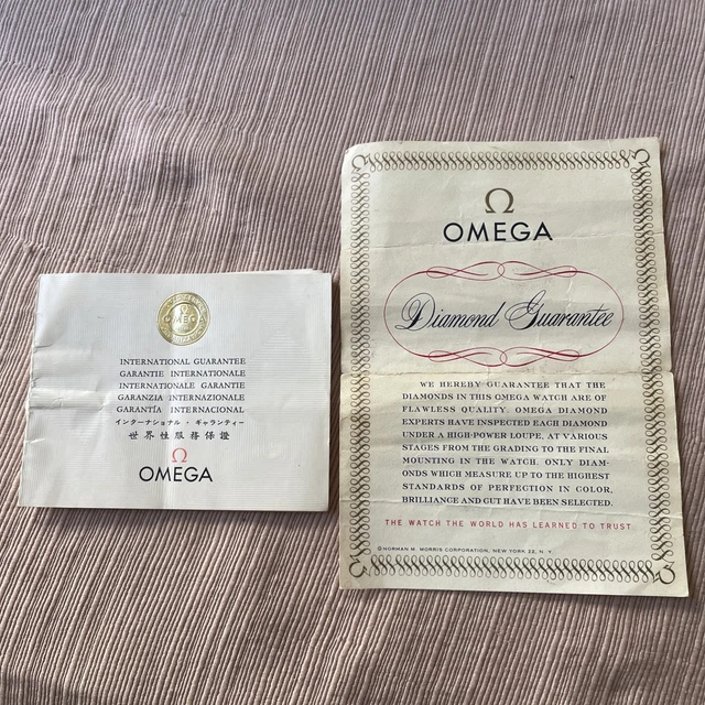 VINTAGE 1965 OMEGA Watch Guarantee Booklet & Diamond Certificate – Rare ...