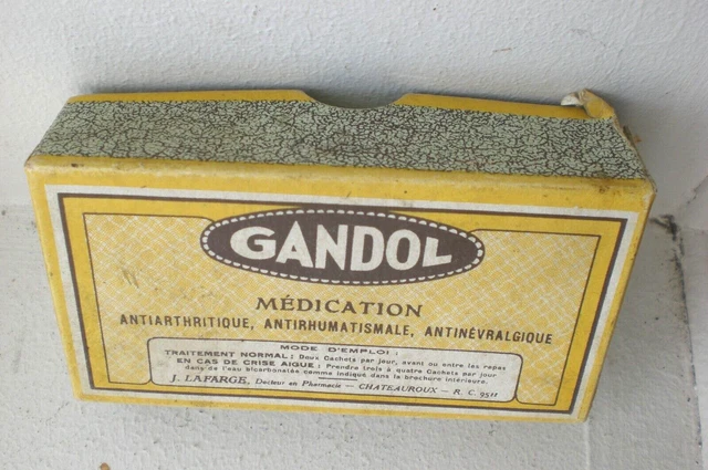 ANCIENNE BOÎTE CARTON cachets GANDOL . médicament pharmacie EUR 3,00 ...