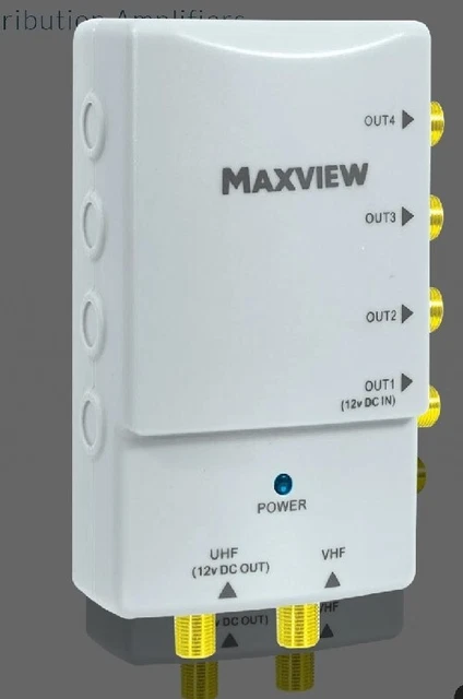 MAXVIEW 4 OUTPUT digital pro Tv amplifier With Power Supply £21.52 ...