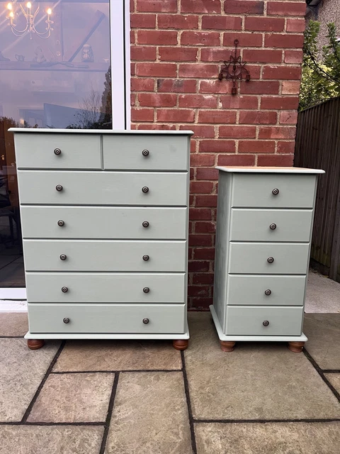 UPCYCLED PINE CHEST Of Draws with matching tall boy £208.68 - PicClick UK