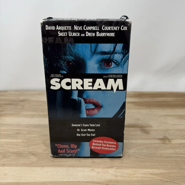 SCREAM BLUE VARIANT Cover, Neve Campbell (VHS 1997) VTG 90s Horror Film ...