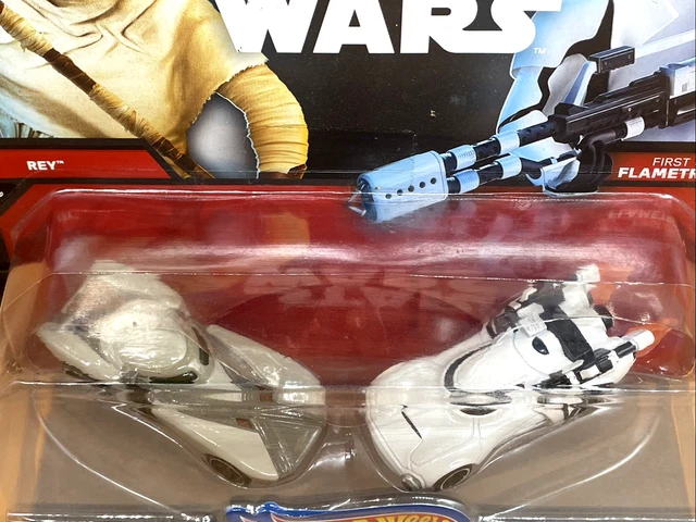 HOT WHEELS STAR Wars Rey Flametrooper Character Cars 2 Pack 2014 ...