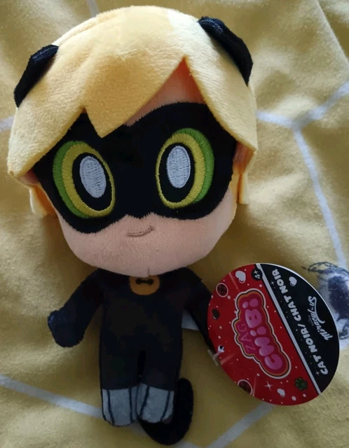 MIRACULOUS LADYBUG CHIBI CAT NOIR Deluxe Plush Teddy By Playmates Toys ...