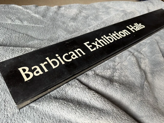 LONDON BARBICAN VINTAGE Exhibition Hall Sign Metal Aluminium Rare 1960 ...