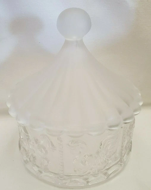 VINTAGE GOEBEL LEAD Crystal Carousel Horses Circus Tent Covered Candy ...