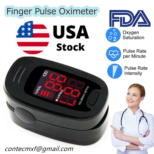 FINGER PULSE OXIMETER SPO2 Sensor Pulse Heart Rate Blood Oxygen O2 ...