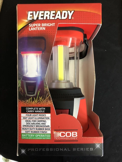 EVEREADY SUPER BRIGHT COB LED Lantern 360 Light Illumination Rubber ...
