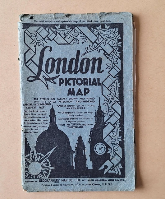 PICTORIAL MAP OF London by the Geographers Map Co. 1940’s £25.00 ...