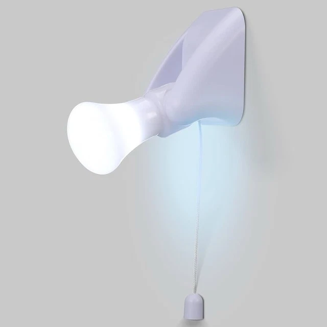 LED PULL CORD Wall Night Lights Cabinet Closet Table Lamp Self Adhesive ...