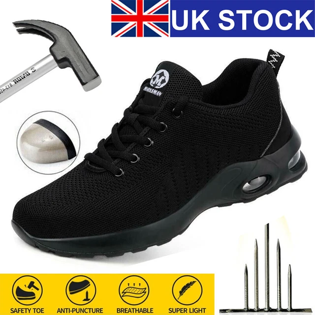MENS WOMENS LIGHTWEIGHT Steel Toe Cap Safety Absorbing Trainers Boot ...