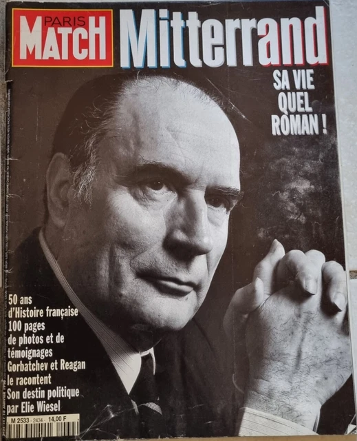 PARIS MATCH N°2434 18/01/1996 François Mitterrand Sa Vie Quel Roman ...