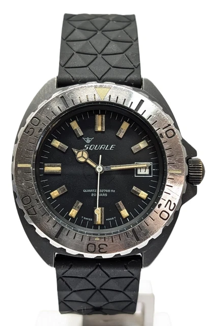 OROLOGIO SQUALE DIVER vintage swiss made stainless steel quartz 32768 ...