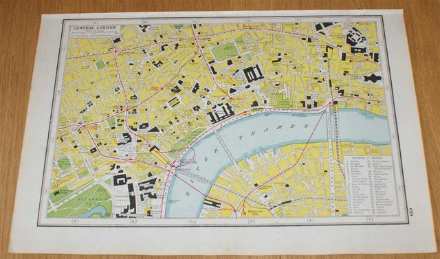 MAPS: STREET PLAN of Central London from Harmsworth's 1922 Atlas of the ...