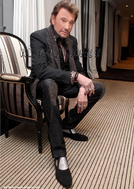 JOHNNY HALLYDAY - debout le long d'un port - affiche plastifiée EUR 6 ...
