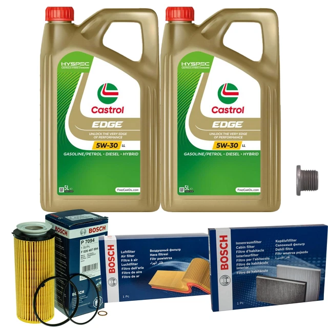 BOSCH INSPECTION SET 10, L castrol edge FST 5W-30 Ll pour BMW 5er EUR ...