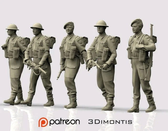 WW2 BRITISH Full Set Soldiers 1/35th Resin Printed £15.00 - PicClick UK