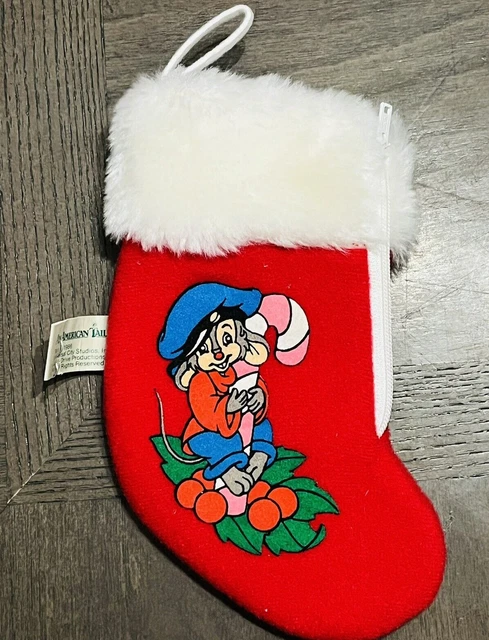 AN AMERICAN TAIL 1986 McDonalds Sears Fievel Mouse Christmas Stocking ...