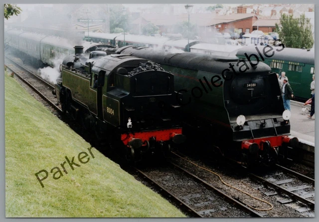 TRAIN PHOTOGRAPH OF Railway Steam Locomotive 80104 & 34081 Swanage 2007 ...