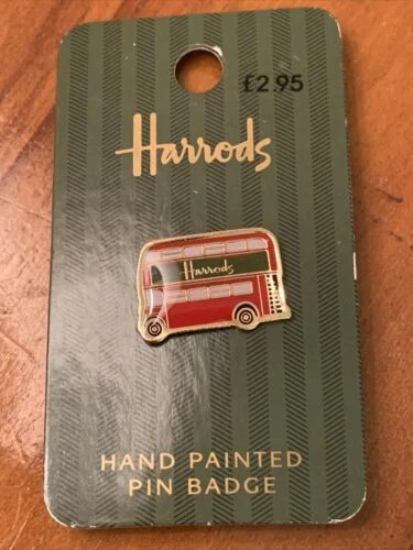 RARE RETIRED VINTAGE Harrods Knightsbridge London Bus Enamel Pin Badge ...
