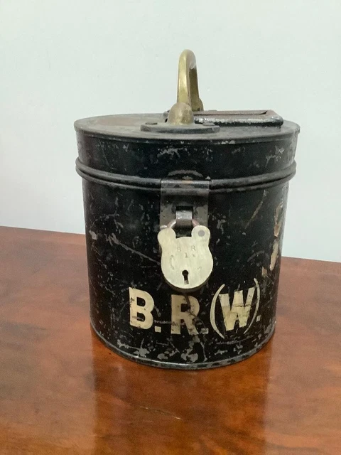 RARE B.R.(W) BRITISH Railway Pay Cheque Token / Tally Tin Container £52 ...