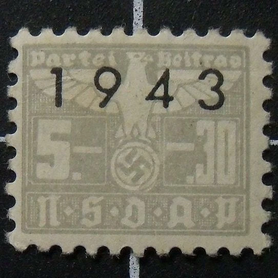GERMAN NSDAP STAMPS-DUES-M-1943 overprint-WW2 era Germany revenue ...