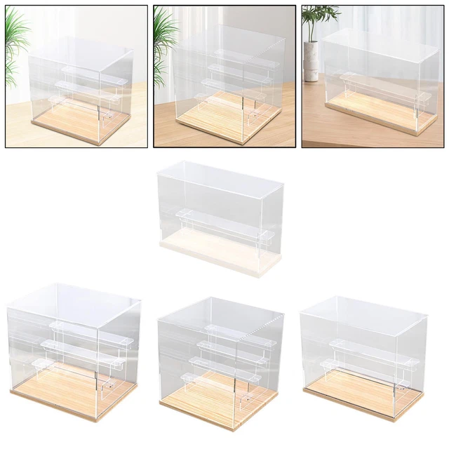 ACRYLIC DISPLAY CASE Stand Assemble Countertop Cube Showcase Dustproof ...