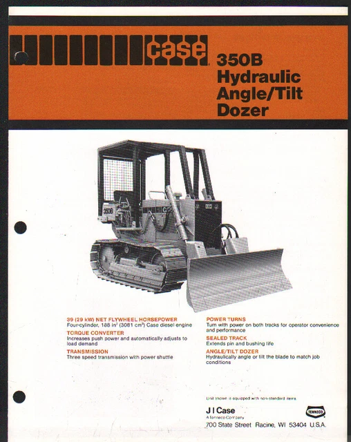 CASE &350B& CRAWLER Tractor Hydraulic Angle Tilt Dozer Brochure Leaflet £7.50 - PicClick UK