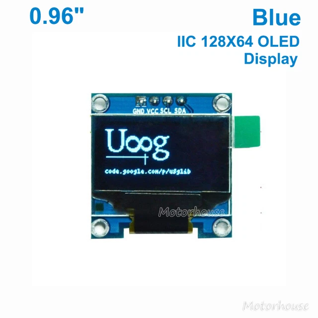 BLUE 0.96& I2C IIC 128X64 OLED LCD LED Display Module Board SSD1306 For ...