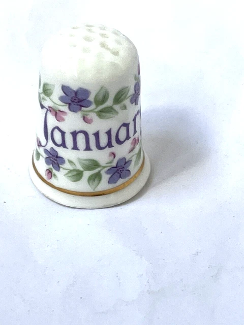 M.G. FINE BONE China - The Month January Thimble - Made In England £1. ...