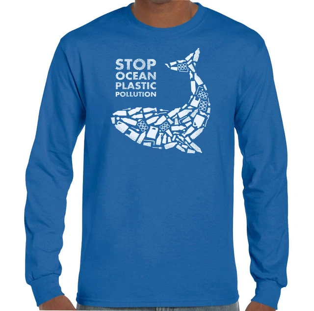 ENVIRONMENT T-SHIRT STOP Ocean Plastic Pollution Mens Global Warming ...