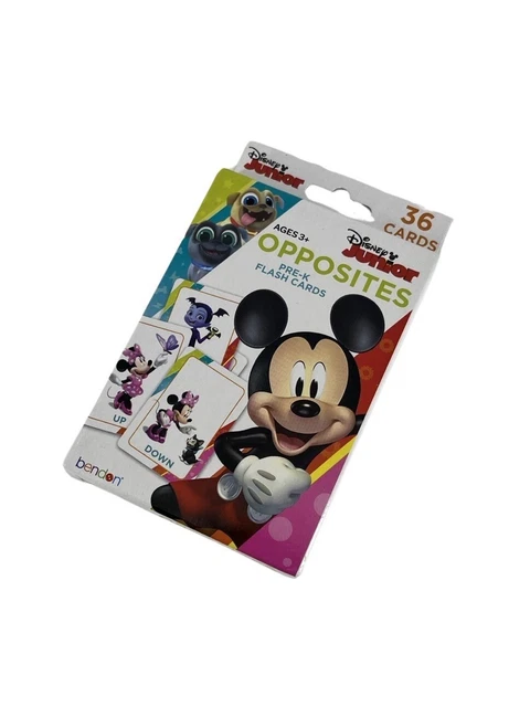 DISNEY JUNIOR, MICKEY Mouse Flash Cards (36) “Opposites” Pre - K Flash ...