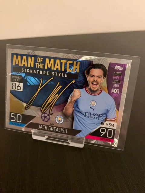 JACK GREALISH MAN Of The Match Signature Style Topps Match Attax 2022/ ...