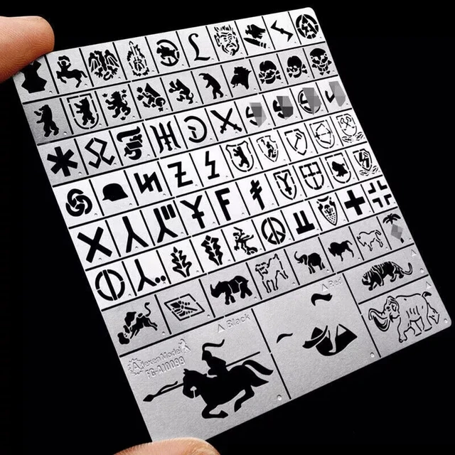 ALEXEN AJ0099 GERMAN WW2 Heavy Tank Symbols Stencil, 0.4mm stainless ...