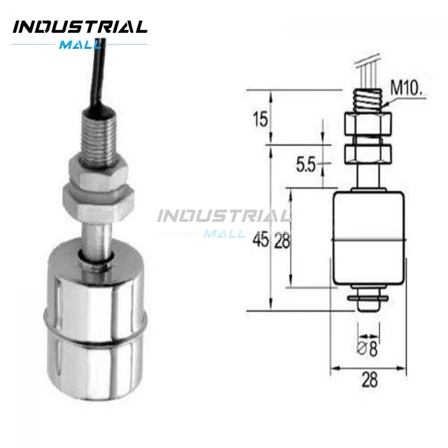 MINI INDICATOR VERTICAL Water Level Sensor Stainless Steel 45mm Float ...
