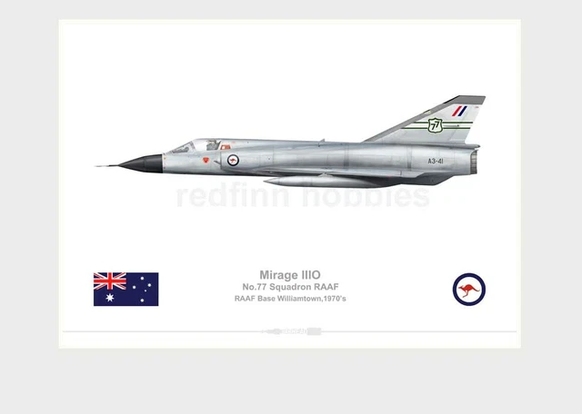 WARHEAD ILLUSTRATED MIRAGE IIIO 77 Sqn RAAF A3-41 Aircraft Print $29.00 ...