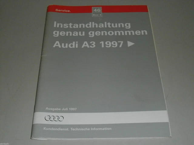MANUEL D'ATELIER ENTRETIEN Audi A3 8L, Support 07/1997 EUR 22,32 ...