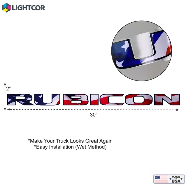 HOOD GRAPHIC DECALS Stickers Jeep Wrangler Rubicon (2007-2022) Flag Set ...