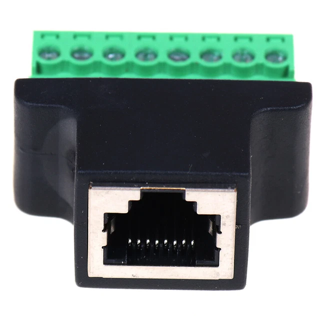 RJ45 FEMALE TO Screw Terminal 8 Pin Connector Ethernet Cable Extender ...