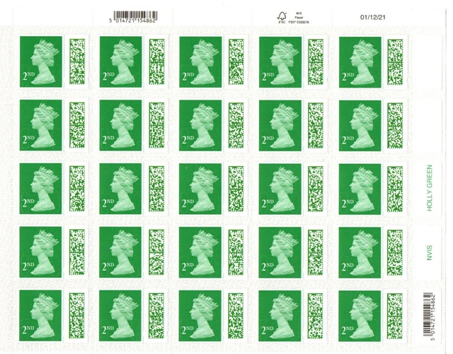 GB 100 X 2nd Class Definitive Stamps 20 Discount Barcoded MNH 76 79 gb-100-x-2nd-class-definitive-stamps-20-discount-barcoded-mnh-76-79