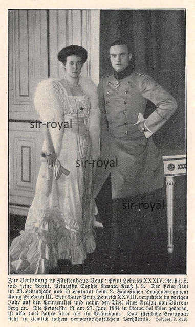 PRINZ HEINRICH XXXIV. Reuß + Sophie Renata - 1910 - Historische ...