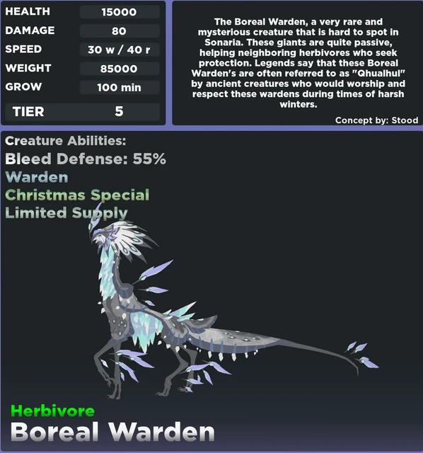 BOREAL WARDEN SPECIES Creatures of Sonaria COS Roblox EUR 17,19 ...