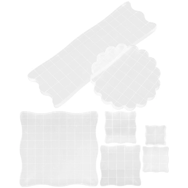 7 PCS TRANSPARENT Acrylic Stamp Blocks With Handle And Grid Lines $34. ...