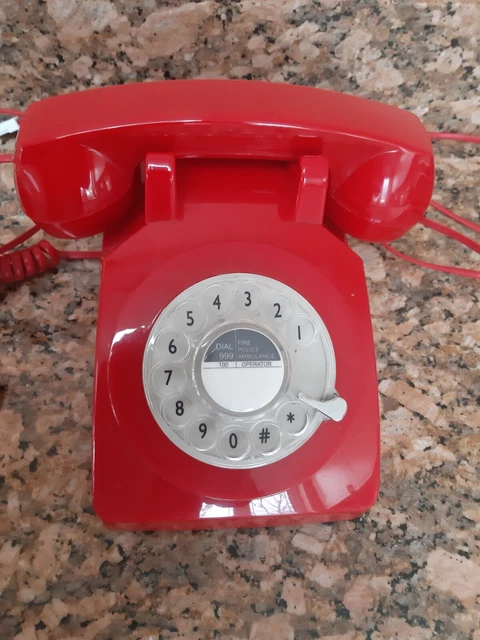 RED ROTARY DIAL Telephone By Pretelx £25.00 - PicClick UK