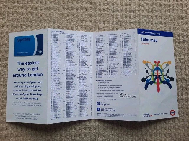 LONDON UNDERGROUND TUBE Map Feb 2008 Cornelia Parker $4.00 - PicClick AU