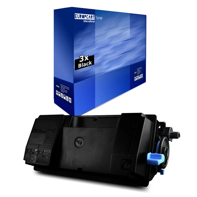 3X EUROPCART CARTRIDGE for Kyocera FS-4200-DN FS-4300-DN Ecosys M-3550 ...