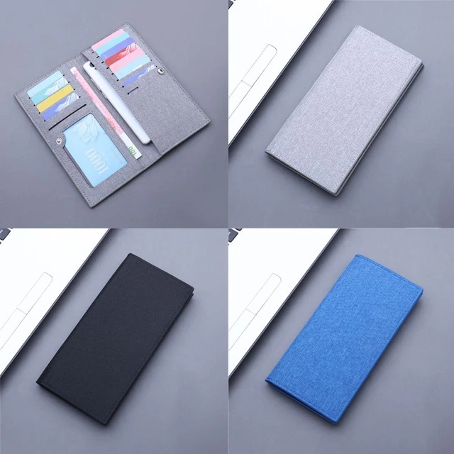 ID CARDS CASE Business Canvas Men Wallet Card Holder Thin Wallet Long ...