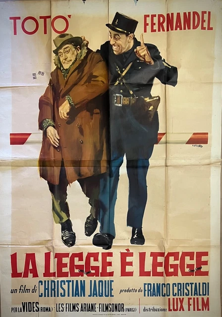 LA LEGGE E' LEGGE-Manifesto affiche originale- 4F-Toto', Fernandel ...