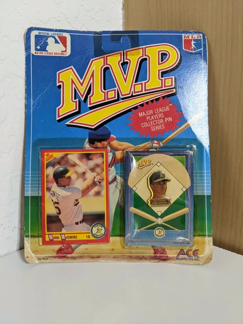 1990 MARK MCGWIRE Oakland A's MVP Collector Pin & MLB Score Card Ace Novelty Co. EUR 11,06 ...