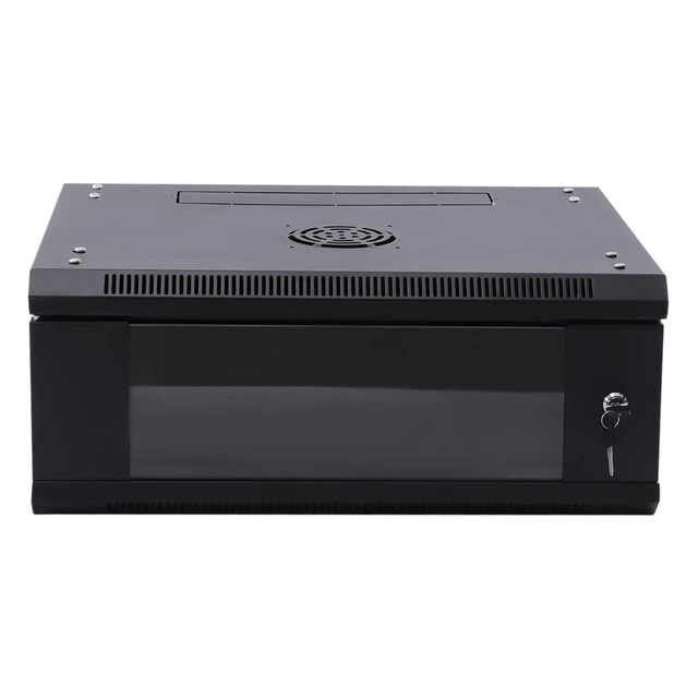 MODERN 4U WALL Mount Network Server Cabinet Enclosure Rack Black With ...
