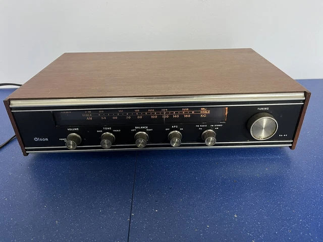 VINTAGE OLSON STEREO receiver Model RA-93 RARE POWERS ON UNTESTED £65. ...